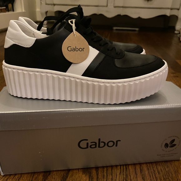 Gabor | Shoes | Brand New Black And White Gabor Platform Sneakers Size ...